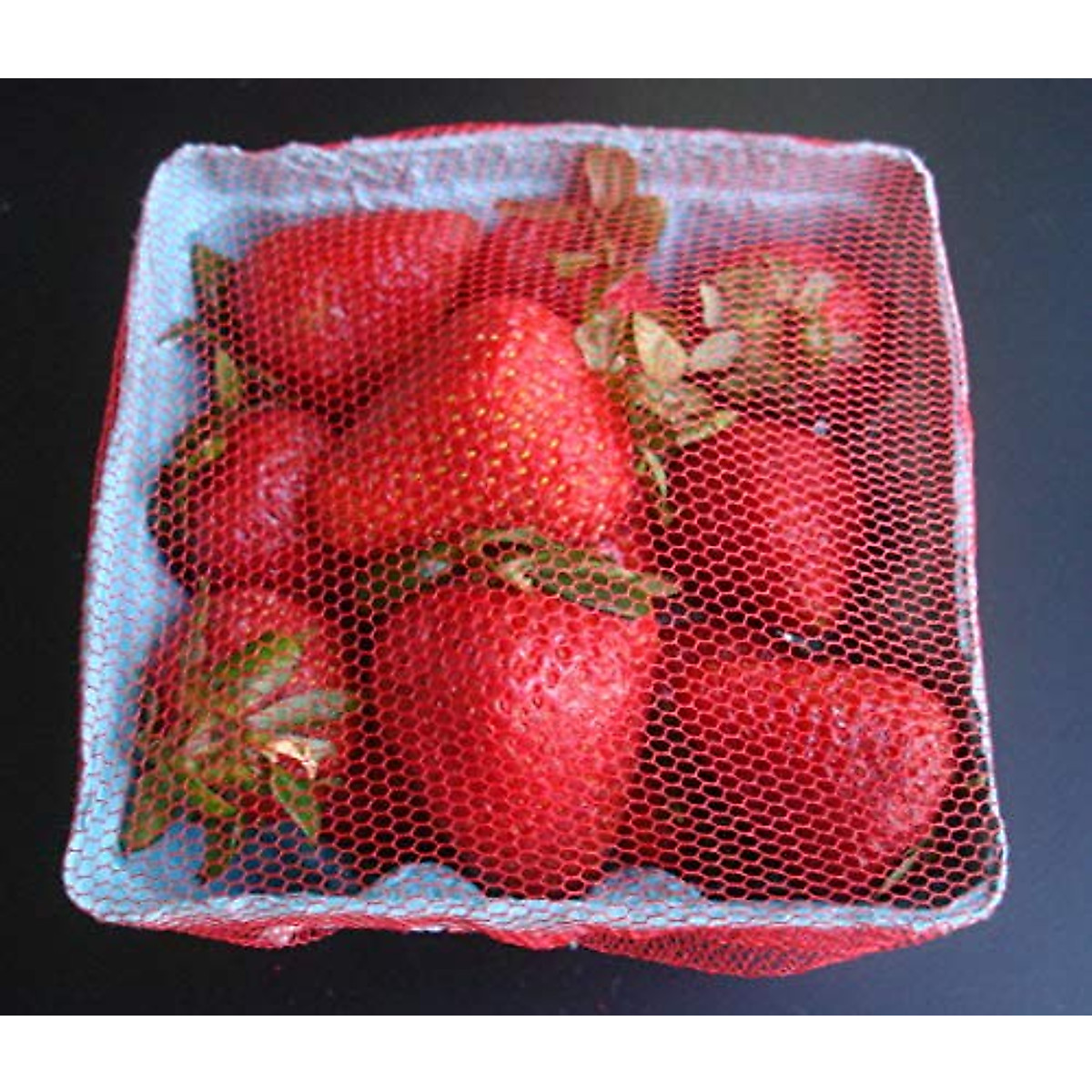 100 pcs mesh Netting for Berry Baskets Farmers Market Produce Supplies Stretchable net fits Quart Pint Half Pint Box (One Size)