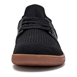 HOBIBEAR Wide Minimalist Barefoot Shoes Mens Womens Walking Sneakers Shoes | Zero Drop Sole | Optimal Relaxation (Black/Gum,Women 9.5 Wide/Men 7.5 Wide)