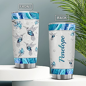 Wassmin Hummingbird Tumbler Personalized Gifts For Women Girls Lady Jewelry Drawings Style Tumblers Stainless Steel Insulated Coffee Travel Mug Stuff Birthday Christmas Cup Spirit Gift