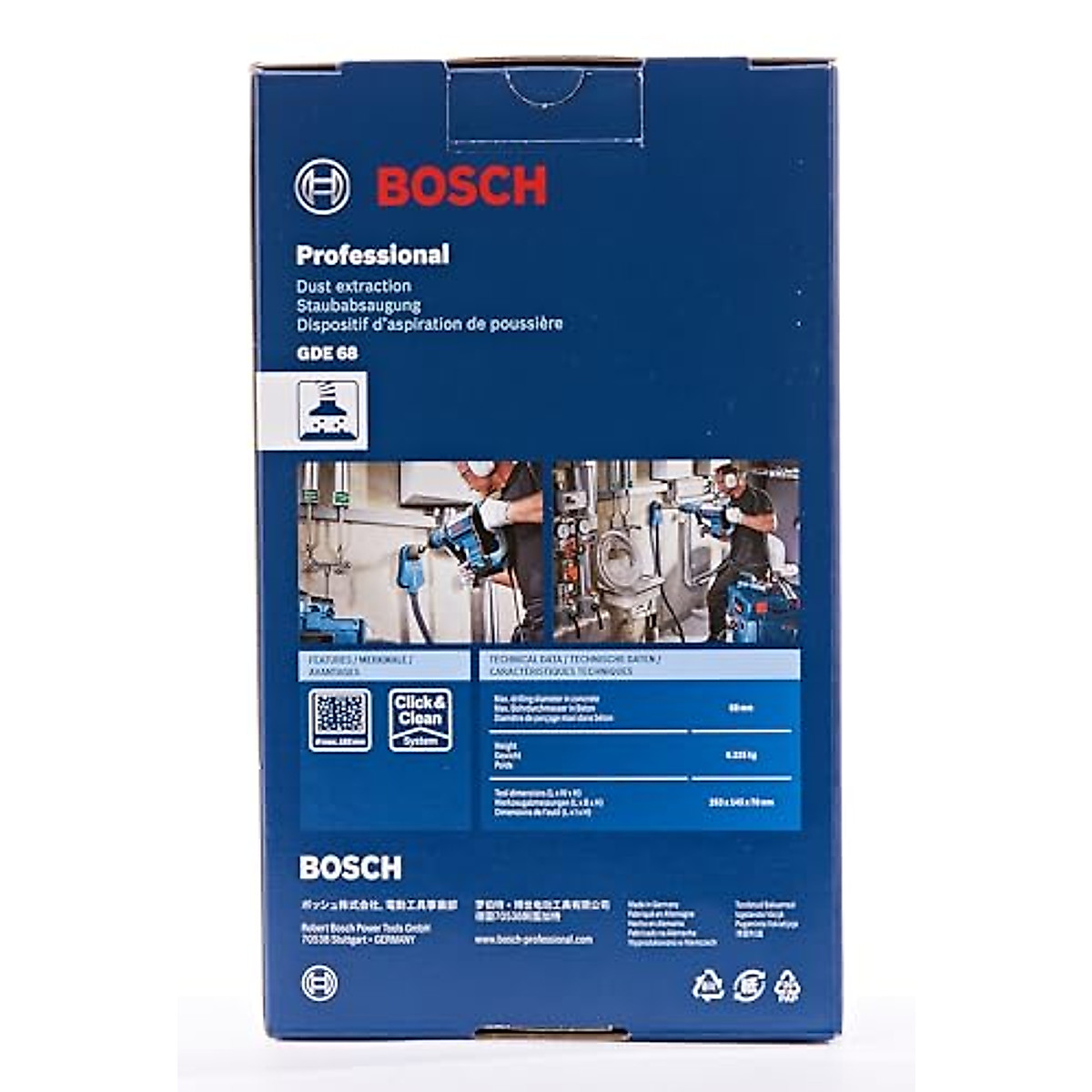 Bosch Professional GDE Dust Extraction Adapter, Navy Blue, 68 mm