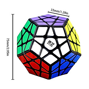 Megaminx Speed Cube, 3x3x3 Pentagonal Speed Cube Dodecahedron Magic Cube Puzzle Black