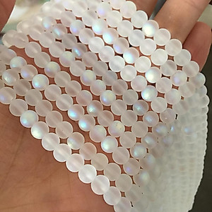 ccHuDE 200 Pcs Matte Crystal Glass Beads Mermaid Aurora Beads with Hole Jewelry Making Crafts DIY 4mm