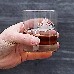Fly Fishing Whiskey Rocks Glass - Unique Flyfishing Themed Gifts for Fishermen - 10.25 Oz Glasses