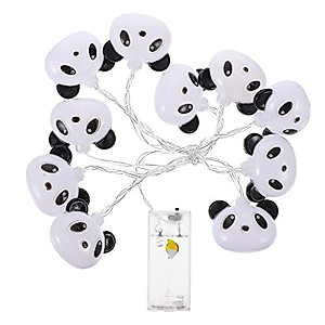 Uonlytech Panda Shape String Light Battery Operated Decorative String Lamps Cute Panda Hnaging Light for Bedroom Garden Parties Wedding Holiday