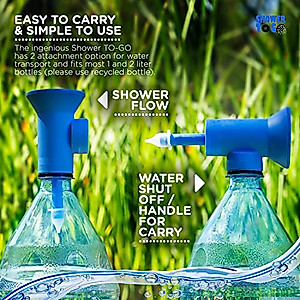 Shower to Go: Portable Camping Shower, Best Outdoor Emergency Body Cleaning Device, Multifunctional Water Sprinkler for Gardening, Pet Cleaning, Hiking, Water Bottle Shower, Very Simple Shower