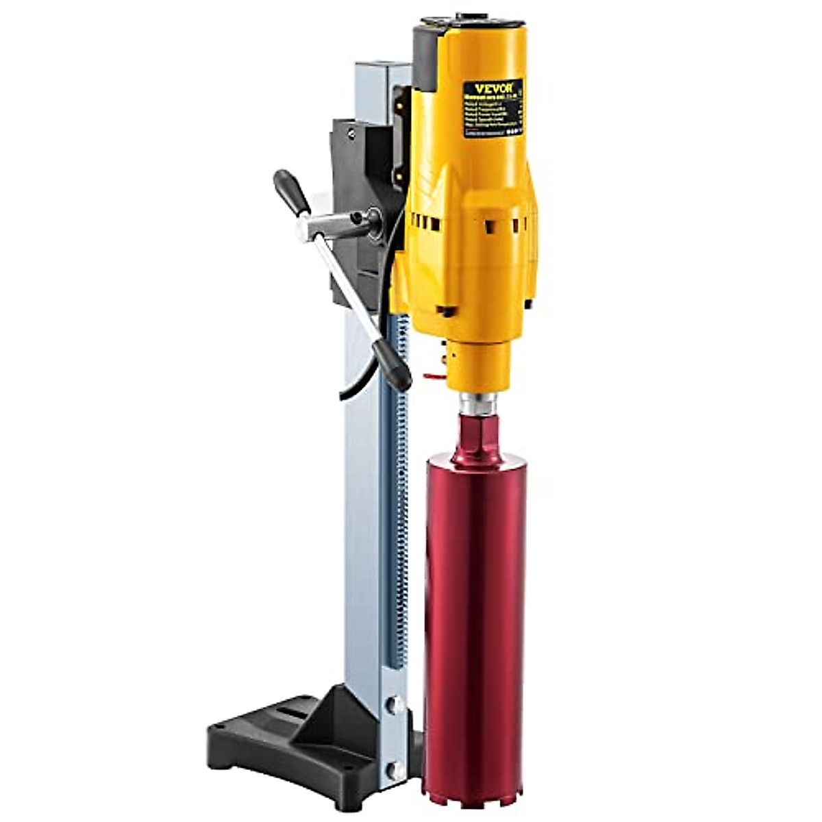 Happybuy 8 Inch/205MM Diamond Core Drilling Machine 3980W Diamond Core Drill Rig with Stand and Drill Bits,Wet Dry Core Drill Rig for Diamond Concrete Drilling Boring (Drill Bit Diameter: 4.25"/108MM)