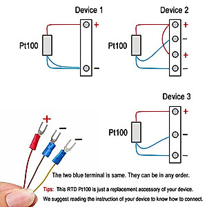 CrocSee RTD Pt100 Temperature Sensor Probe 3 Wires 2M Cable Thermocouple -58~572°F (-50-300°C) 1/2" BSP Thread