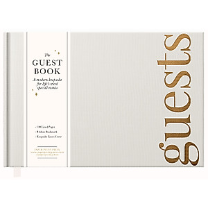 Guest Book: Beautiful Keepsake for Life’s Special Events - Sign In Book for Wedding Reception, Baby Shower, Funeral and Vacation Home - 100 Pages, Ribbon Bookmark and Gold Foil