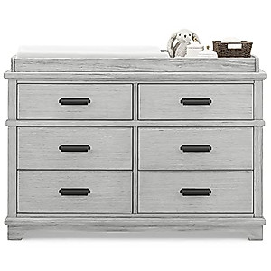 Delta Children Simmons Kids Asher 6 Drawer Dresser with Changing Top, Fully Assembled, Greenguard Gold Certified, Rustic Mist