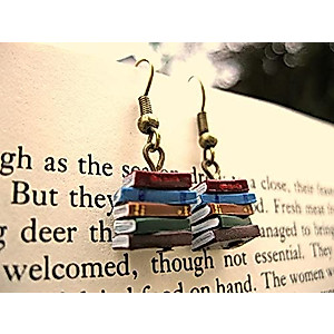 Classic Stack of Books Drop Dangle Earrings Librarian Teacher Easy Hook Clay Creative Novel Teach Graduation Jewelry for Women Earings