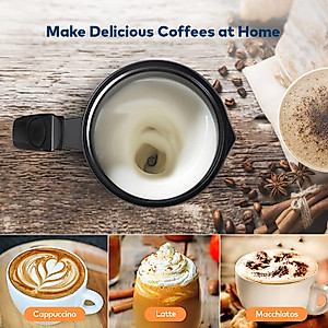 Milk Frother, Stainless Steel Milk Steamer with Hot &Cold Milk Functionality, Automatic Foam Maker For Coffee, Hot Chocolates, Latte, Cappuccino, Electric Milk Warmer, Silent Operation, 120V