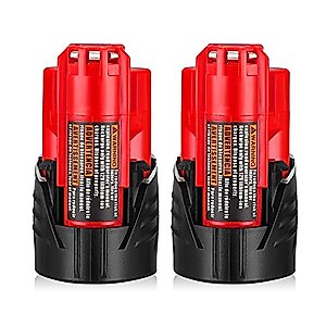 BABAKA 2 Packs 3.0Ah M12 Replacement Battery for Milwaukee 12V Battery for XC 48-11-2411 48-11-2420 48-11-2401 48-11-2402,48-11-2430,48-11-2440,48-11-2460, 48-11-2412 Cordless Tools Batteries