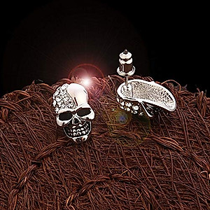 U-M pulabo Cubic Zirconia Skull Stud Earrings,Gold Adorable Quality and Durable Beautiful