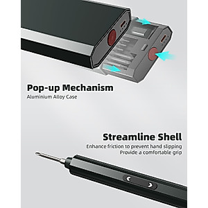 Mini Electric Screwdriver 48-in-1 Magnetic Bits, DOINOW Precision Electric Screwdriver LED Light, Electric Screwdriver kit for PC Building Phone Watch Laptop