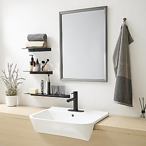 JOOM Small Metal Wall Floating Shelf - Metal Wall Shelf, Black Floating Shelf, Small Bathroom Shelf, Display Shelves for Wall Storage (Black, 8Inch)