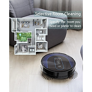 Robot Vacuum Cleaner, 4000Pa Suction AI Smart 2.0 Navigation with Home Mapping Robotic Vacuum, Selective Room Cleaning, No-go Zones, Carpet Boost, Works with Alexa, Ideal for Pet Hair FourAmZ V100 Pro