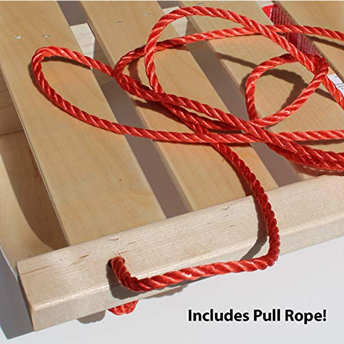 Flexible Flyer Baby Pull Sled. Wood Toddler to-Boggan. Wooden Sleigh for Kids