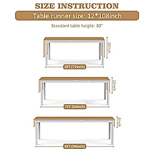 OurWarm Boho Table Runner Splicing Burlap Macrame Table Runner for Home Decor, Cream & Brown Farmhouse Table Runner with Tassels for Bohemian Rustic Wedding, Bridal Shower, Dinner (12x108 Inches)