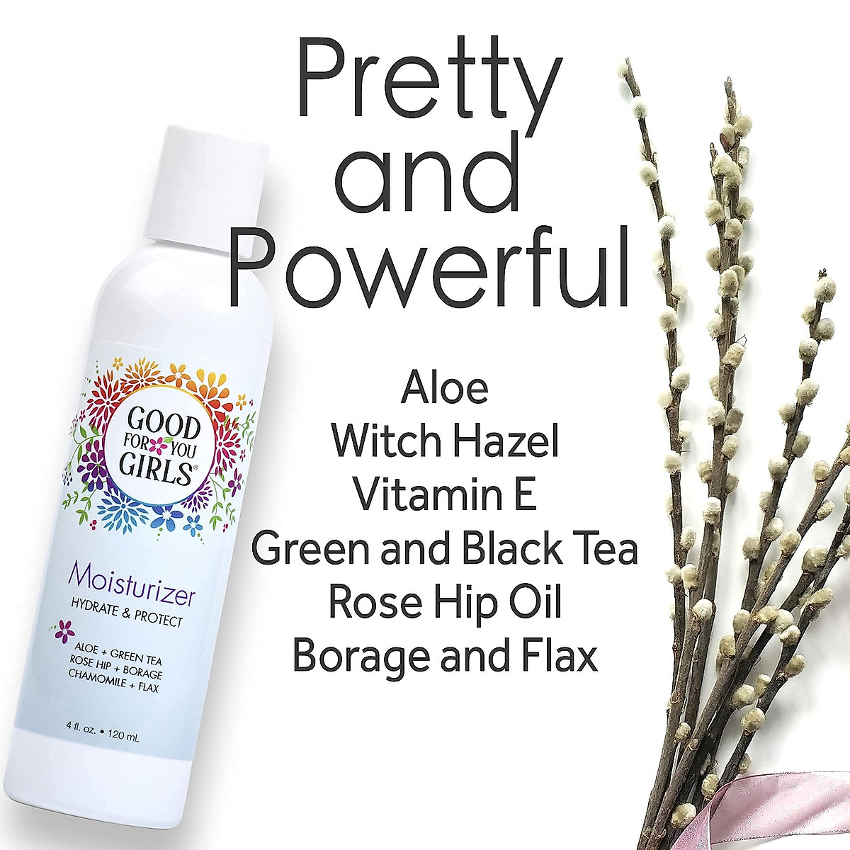 Good For You Girls Natural Facial Moisturizer, Calming and Non-Comedogenic with Aloe, Vitamin E, Arnica, Rose Hip, Borage, Green Tea, Kids, Preteen, Teens, All Skin Types (4 Fl Oz)