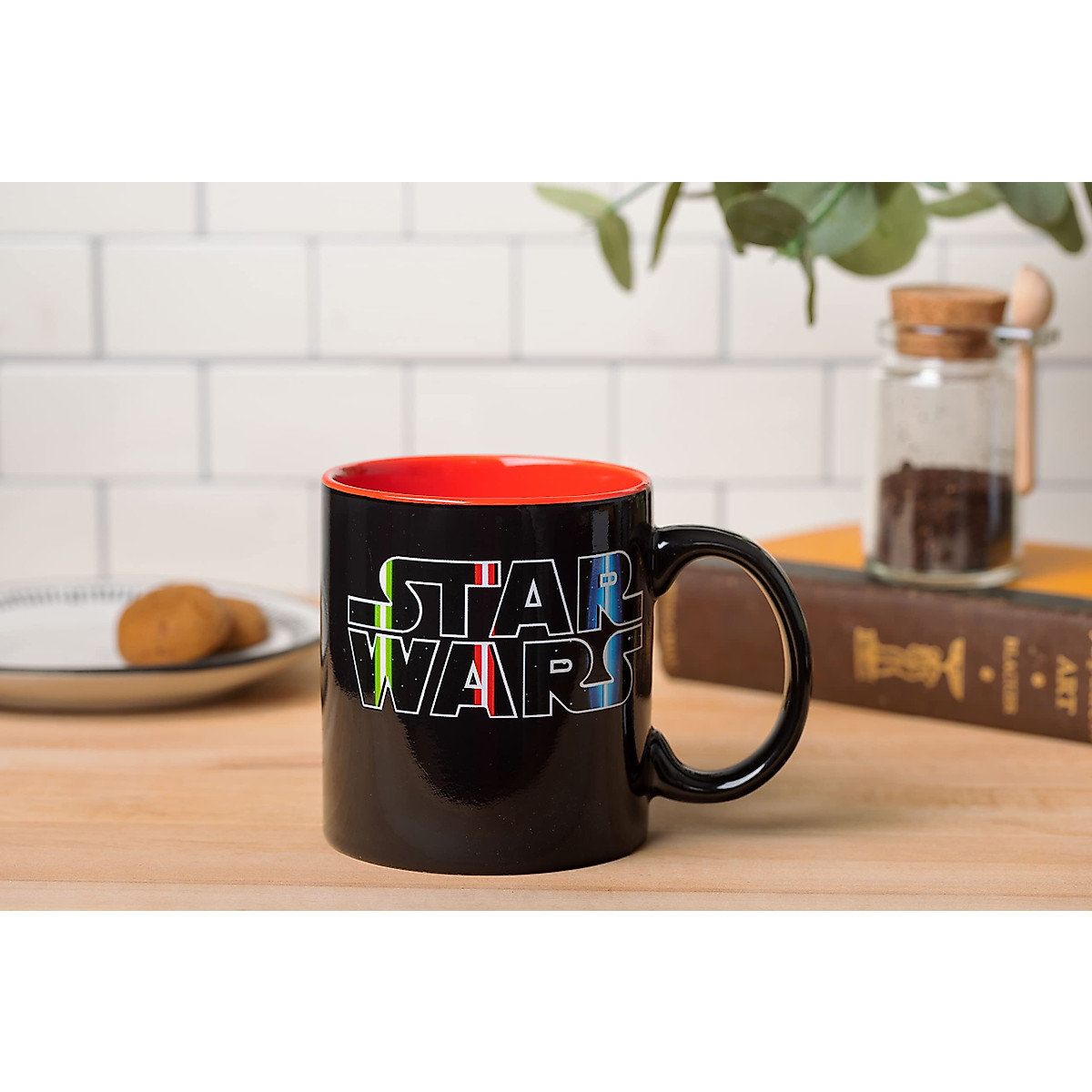 Silver Buffalo Star Wars Lightsaber Logo Heat Reveal Ceramic Coffee Mug, 20-Ounces