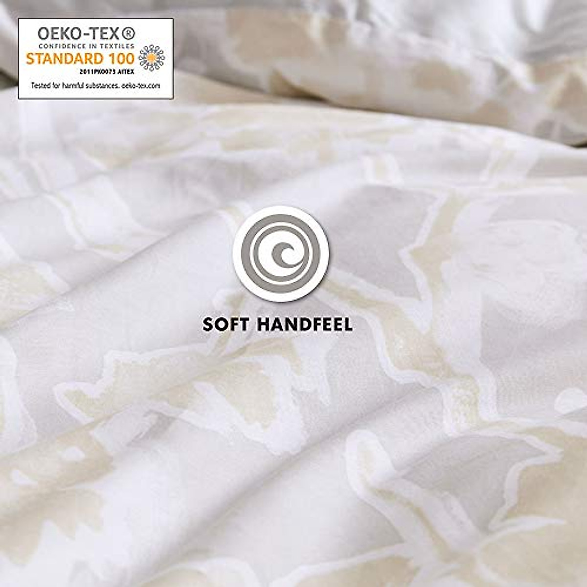 INTELLIGENT DESIGN Reversible 100% Cotton Sateen Duvet - Breathable Comforter Cover, Modern All Season Bedding Set with Sham (Insert Excluded), Tanet, Flower Grey King/Cal King(104"x90")
