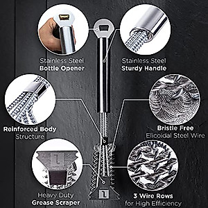 Bristle Free Grill Brush, BBQ Brush, Grill Scraper, Safe Grill Brush, Best Grill Brush, Stainless Grill Brush by LOOCIAN