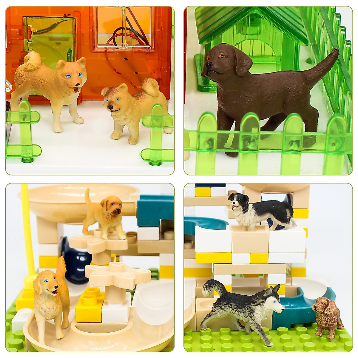 iftnotea 8PCS Small Dog Figurines for Kids Puppy Toy Figures with Shiba Inu Golden Retriever - Cake Toppers Christmas Birthday Gift for Toddlers