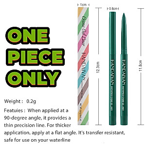 ONarisae eyeliner pencil retractable eyeliner creamy pigmented smudge proof eye liner pen Dark Green