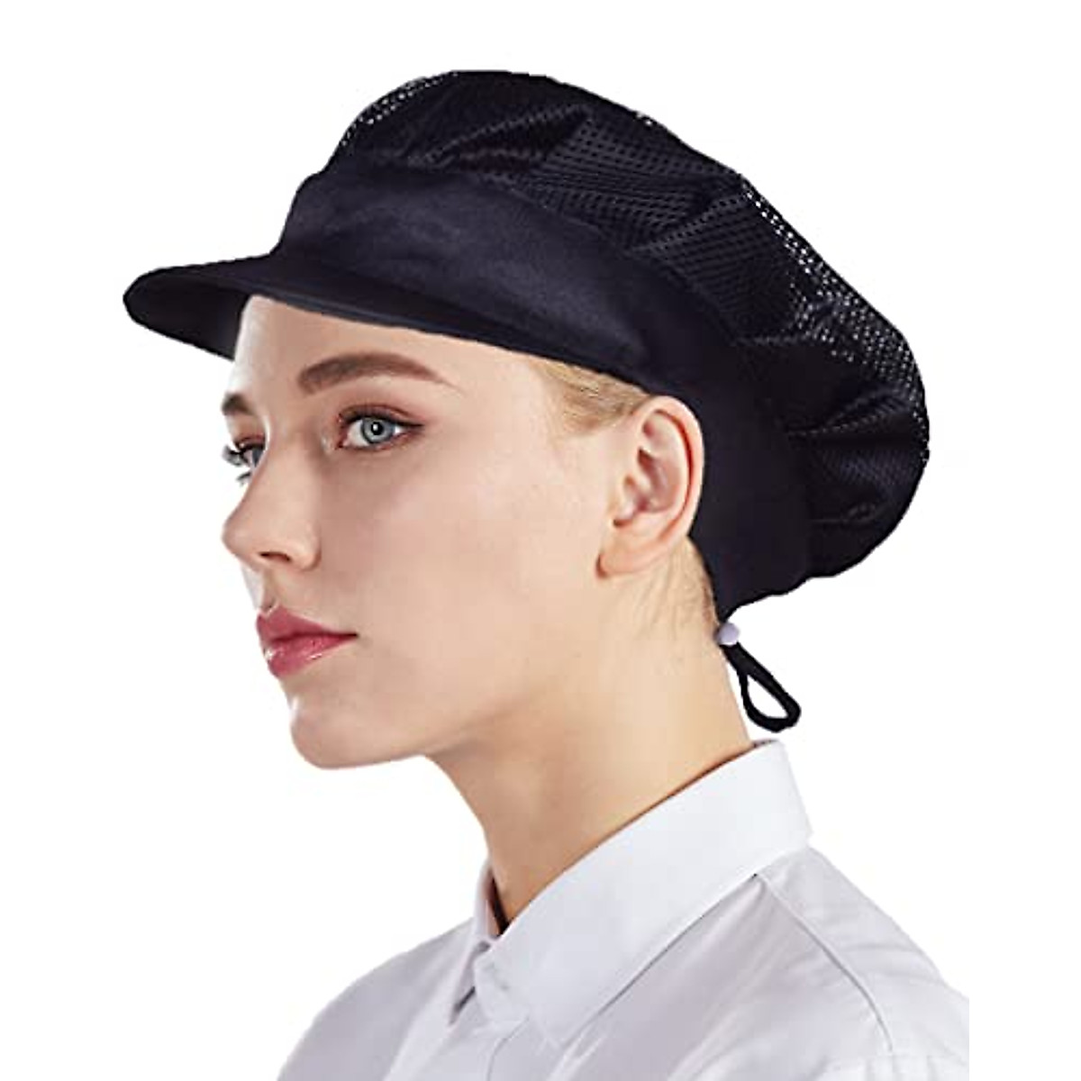 Nanxson 3pcs Unisex Chef Hat Elastic Kitchen Chef Hat Cooking Chef Cap Food Service Hair Net CF9061 (Black)