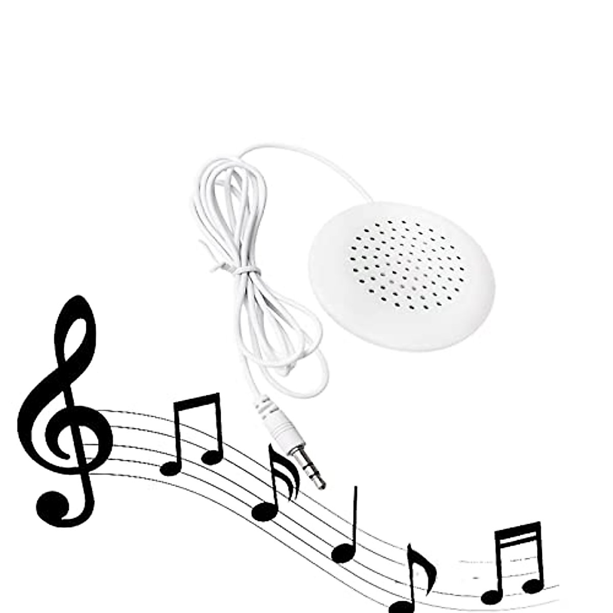 2PCS Pillow Speaker,3.5mm Jack Portable Speaker, Under Pillow Speaker Compatible with Almost All Audio Devices with 3.5 mm Jack Such as MP3, MP4, CD Player, Mobile Phone etc.