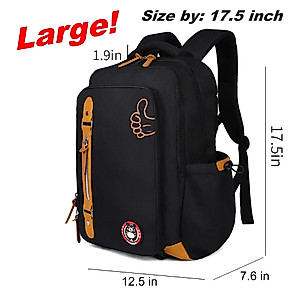 JIHUBEAR Kids Backpack - Waterproof, Large Capacity, and Comfortable for Students Aged 6-12, Suitable for School, Travel, Outdoor Activities Black