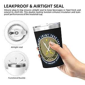 Joint Task Force Operation Inherent Resolve Insulated Stainless Steel Tumbler 12 Oz Thermos Come With Straw Leak-Proof Travel Mug Cup