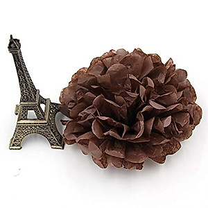 EdricShop for 1PCS 12''(30CM) Large Pompon Tissue Paper Pom Poms Kissing Balls for Home Decoration Festive Party Supplies Wedding Favors - ( Color: Brown )