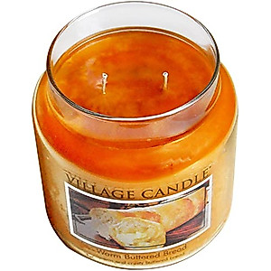 Village Candle Warm Buttered Bread Medium Apothecary Jar, Scented Candle