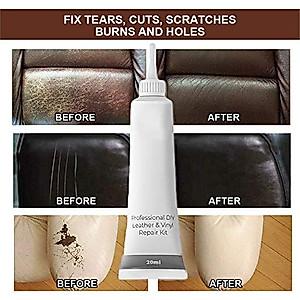 Advanced Leather Repair Gel,Leather Conditioner, Advanced Leather Repair Gel Black Leather and Vinyl Repair Kit, Heals & Restores Dry, Cracked, Scratched Leather (Black)