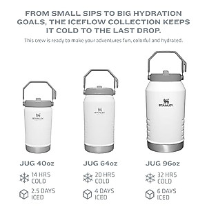 Stanley IceFlow Flip Straw Jug with Handle 64 oz| Twist On Lid and Flip Up Straw | Leak Resistant for Travel and Sports | Insulated Stainless Steel | BPA-Free | Azure