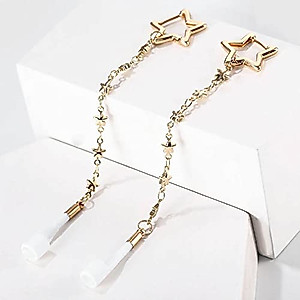 Gold Star Airpod Earrings Anti Lost Earring Strap for Airpods Anti Lost Strap for Airpods Pro, Wireless Earphone Holder Strap Compatible for Airpods 1&2&3/Pro