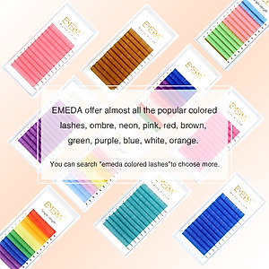 EMEDA Colored Lash Extensions D Curl .07 Thickness Brown Color Lashes Extension 9-15mm Mixed Tray Pop Hot Colorful Classic Single Individual Eyelash Extensions (0.07mm D Curl Mix 9-15mm)