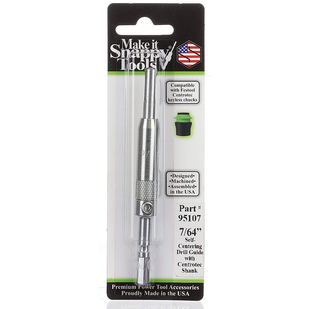 Make it Snappy Tools 7/64 Inch Self-Centering Hinge Bit, Compatible with Festool Centrotec Chucks #95107