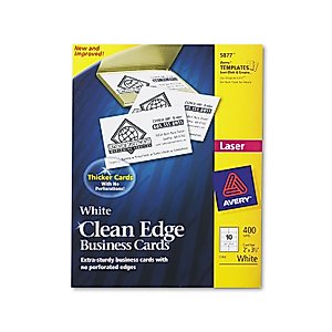 Avery 5877 Business Cards,F/Laser Printer,400/BX,3-1/2-Inch x2-Inch,White
