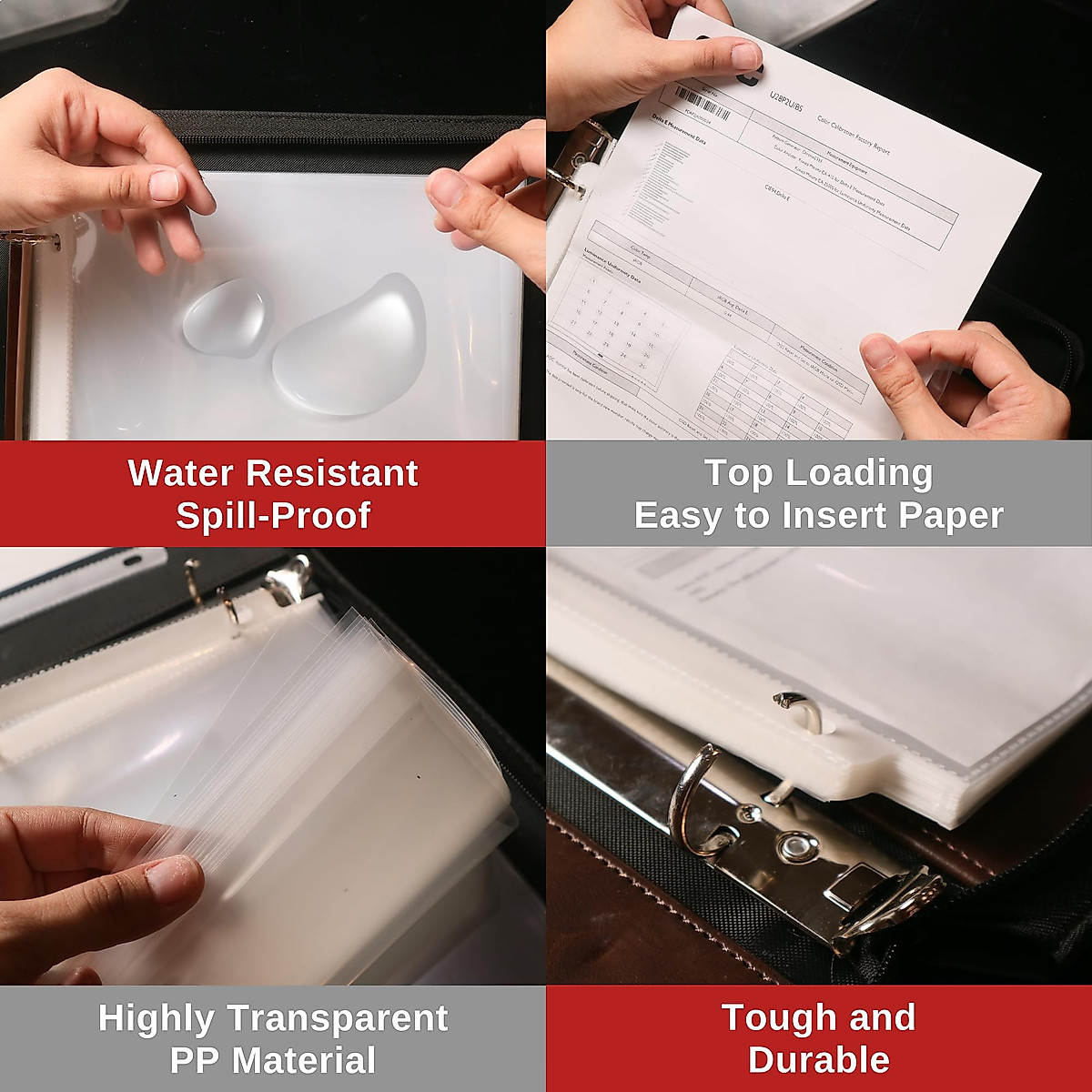100 Clear Sheet Protectors, 8.5" x 11" Clear Page Protectors for 3 Ring Binder, Plastic Sheet Sleeves, Top Loading Paper Protector with Reinforced Holes, Archival Safe for Documents and Photos