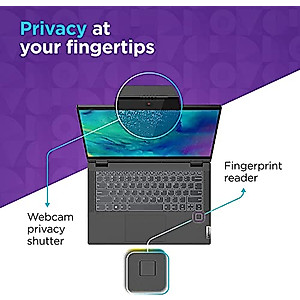 Lenovo Flex 5 Laptop, 14.0" FHD Touch Display, AMD Ryzen 7 5700U, 16GB RAM, 512GB PCIe SSD, AMD Radeon Graphics, Windows 11 Home Bundle with JAWFOAL