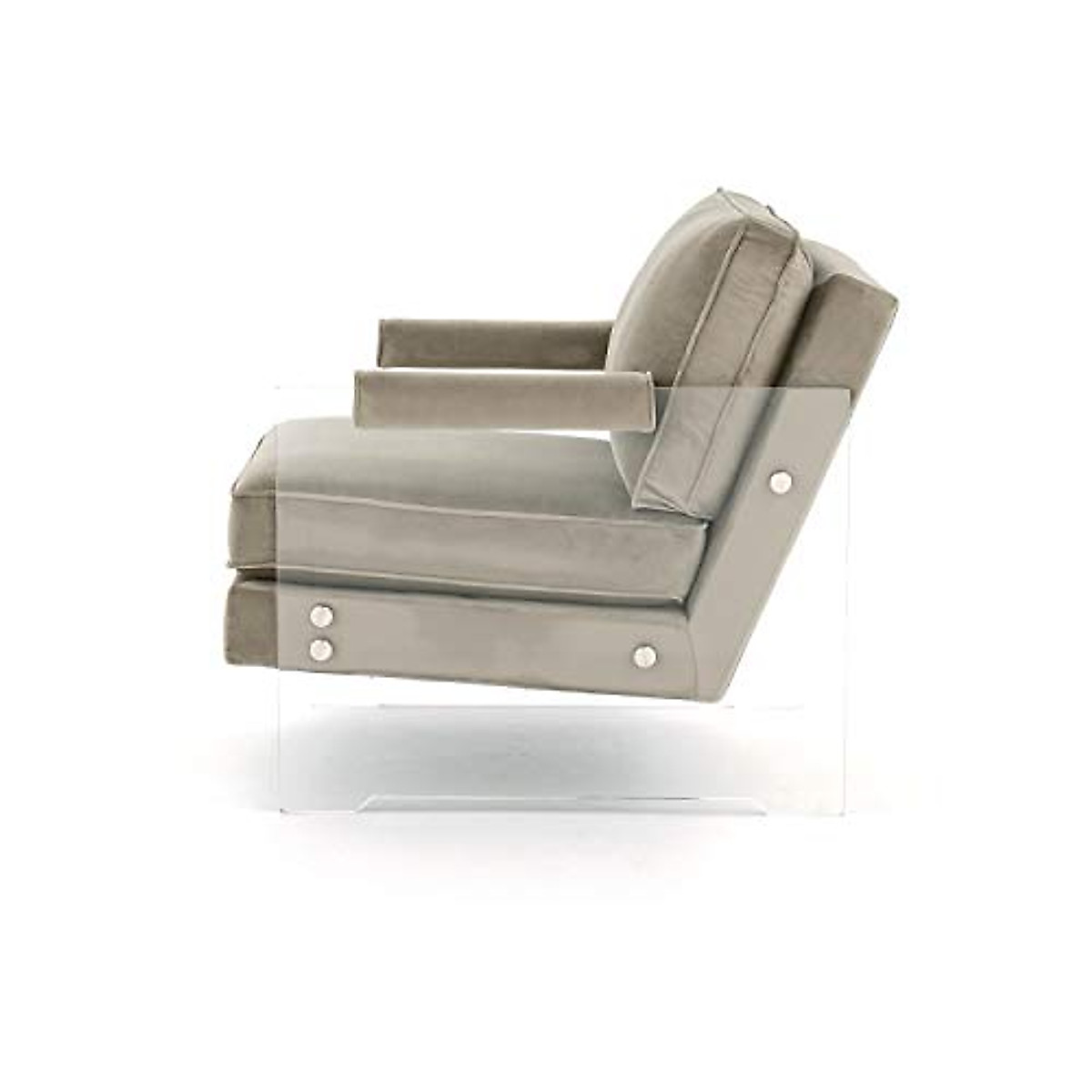 Signature Design by Ashley Avonley Contemporary Accent Chair with Clear Acrylic Base, Taupe