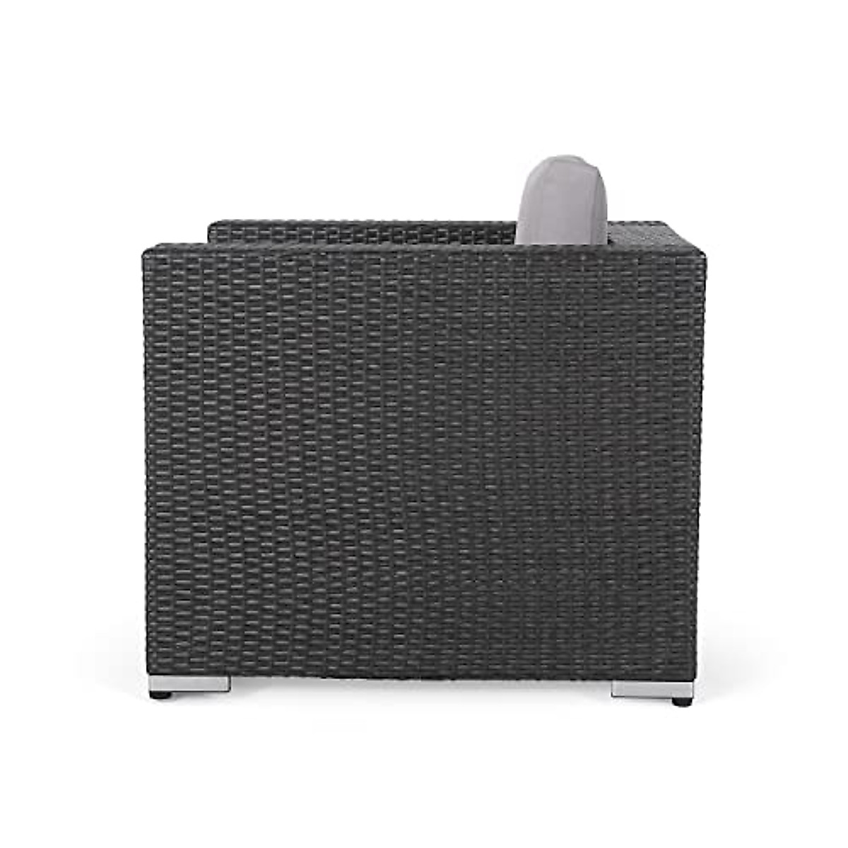 Christopher Knight Home Murano Outdoor Wicker Club Chair with Water Resistant Cushions, 2-Pcs Set, Grey / Silver