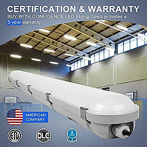 4FT LED Vapor Tight Light,40W-50W-60W Selectable 7800LM Vapor Proof Light 3CCT 3000K-4000K-5000K Tunable, Indoor Workshop Light, IP66 DLC ETL Approved for Cold Room, Car Wash, Parking Garage (12-Pack)