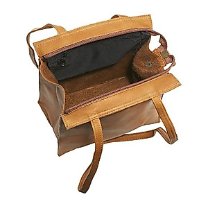 Le Donne Leather Small Simple Dual Strap Tote Bag (Cafe)