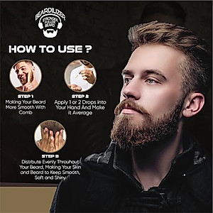 Beardilizer Gentleman Sandalwood Beard Oil for Men - 100% Natural Growth Oil & Conditioner with Argan, Jojoba & Vitamin E – Softening, Moisturizing for Soft, Healthy Beard – 4 Oz