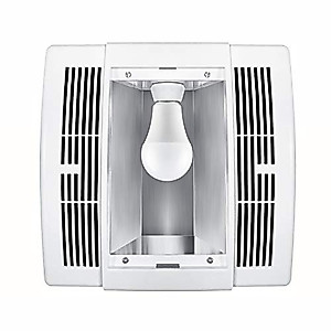 Tech Drive Very-Quiet 90 CFM, 1.5 Sone Bathroom Ventilation and Exhaust Fan With LED light 3000K 1100LM,Ceiling Mounted Fan,Easy to Install,White Plastic Grille