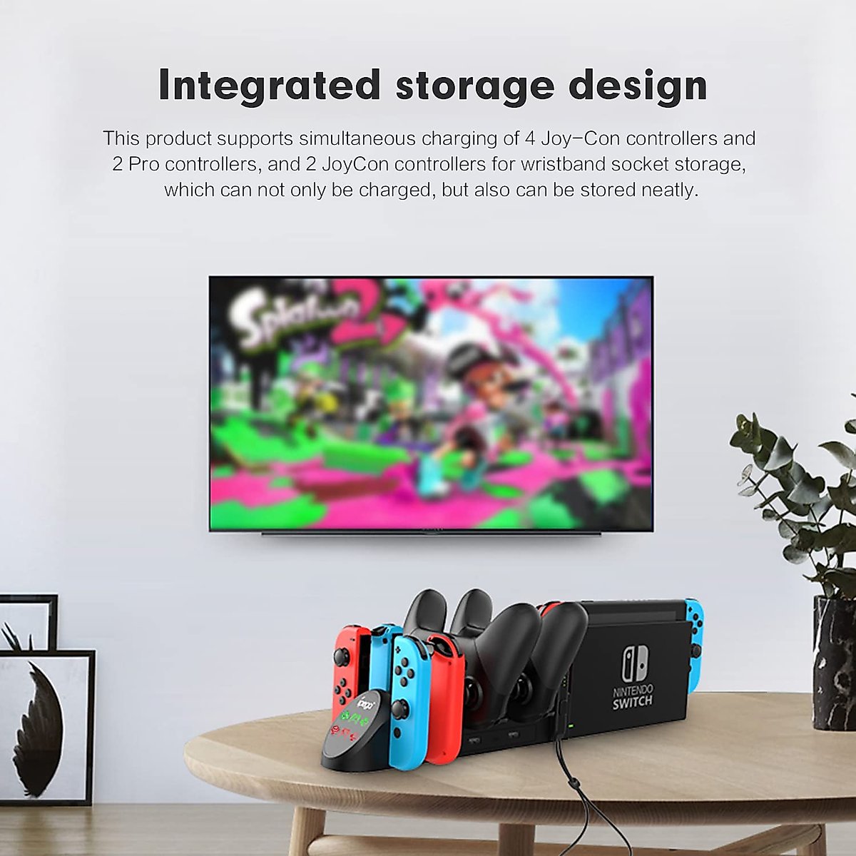 Charging Dock for Nintendo Switch, Charging Station for Nintendo Switch Joy Cons and Nintendo Switch Pro Controllers with LED Indicator