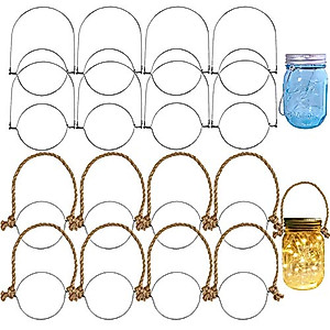 NEXXXI 20 Pack Stainless Steel Wire Handles, Burlap Wire Hangers for Regular Mouth Mason, Ball, Canning Jars, Twine and Metal Handles